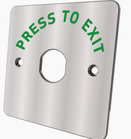 22mm with direction PRESS TO EXIT Stainless steel plates